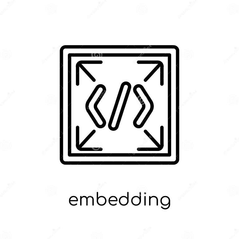 Embedding Icon. Trendy Modern Flat Linear Vector Embedding Icon Stock ...