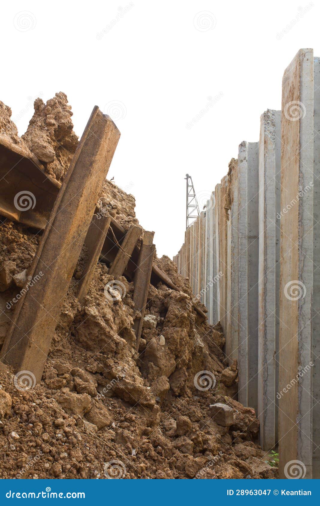 Embedding a Large Concrete. Stock Image - Image of fieldwork, eroded ...