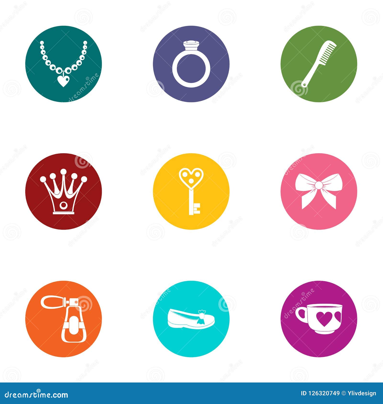 Embellishment Icons Set, Flat Style Stock Vector - Illustration of ...