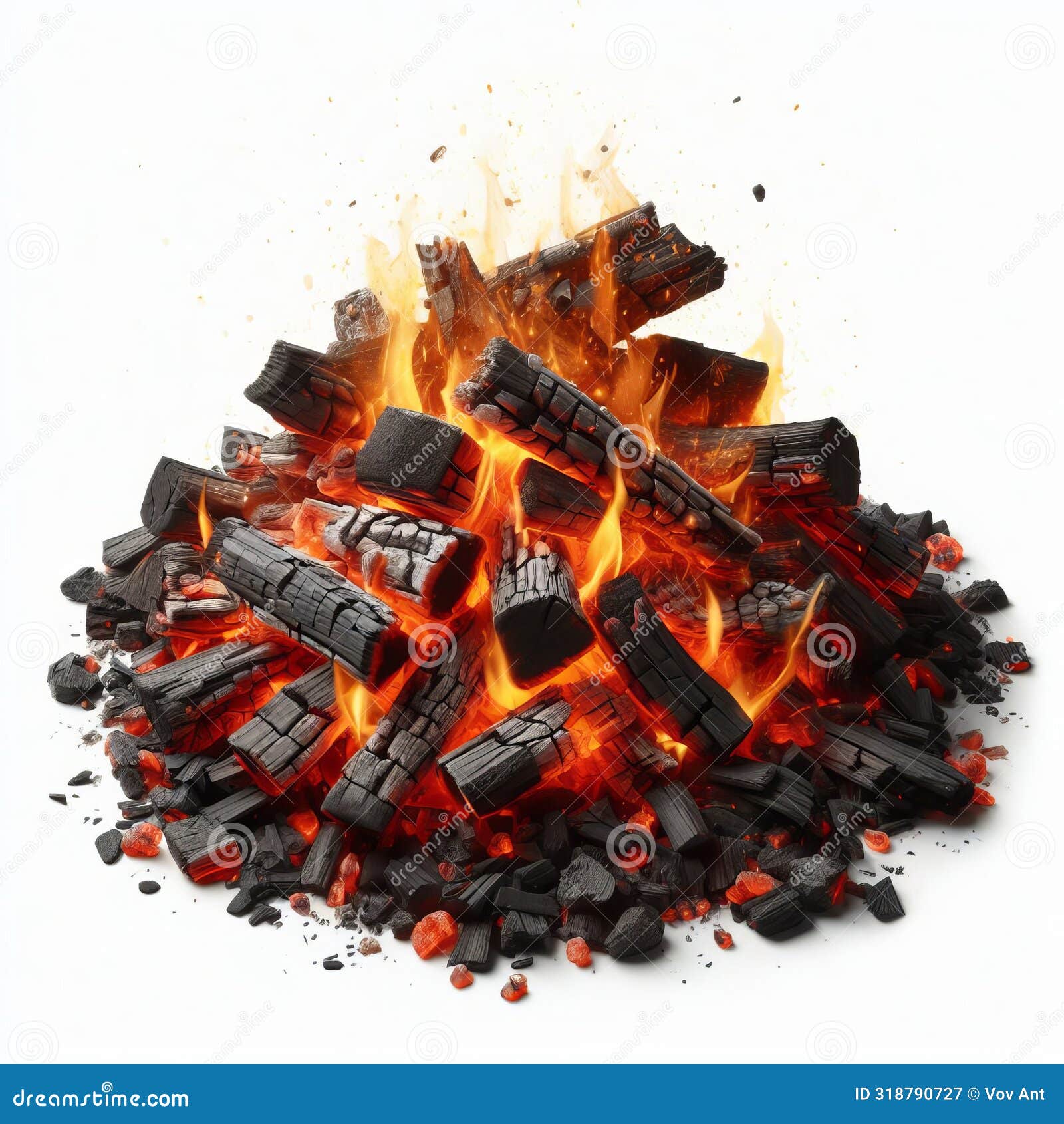 Ember Fire Black Background Stock Illustration | CartoonDealer.com ...