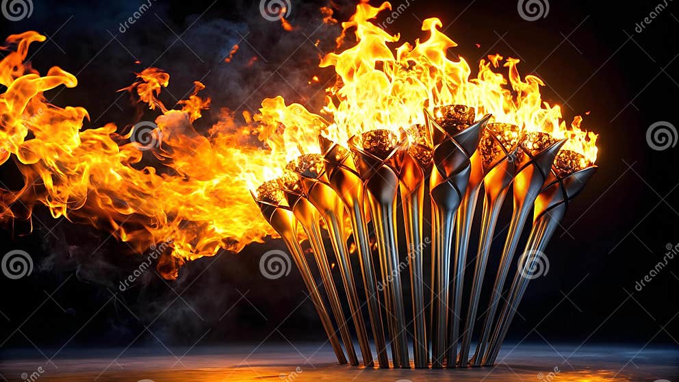 Ember S Embrace: a Dance of Light and Shadow AI Generated Stock ...