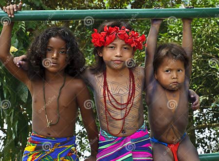 Embera Children, Panama editorial photography. Image of americas - 28391212