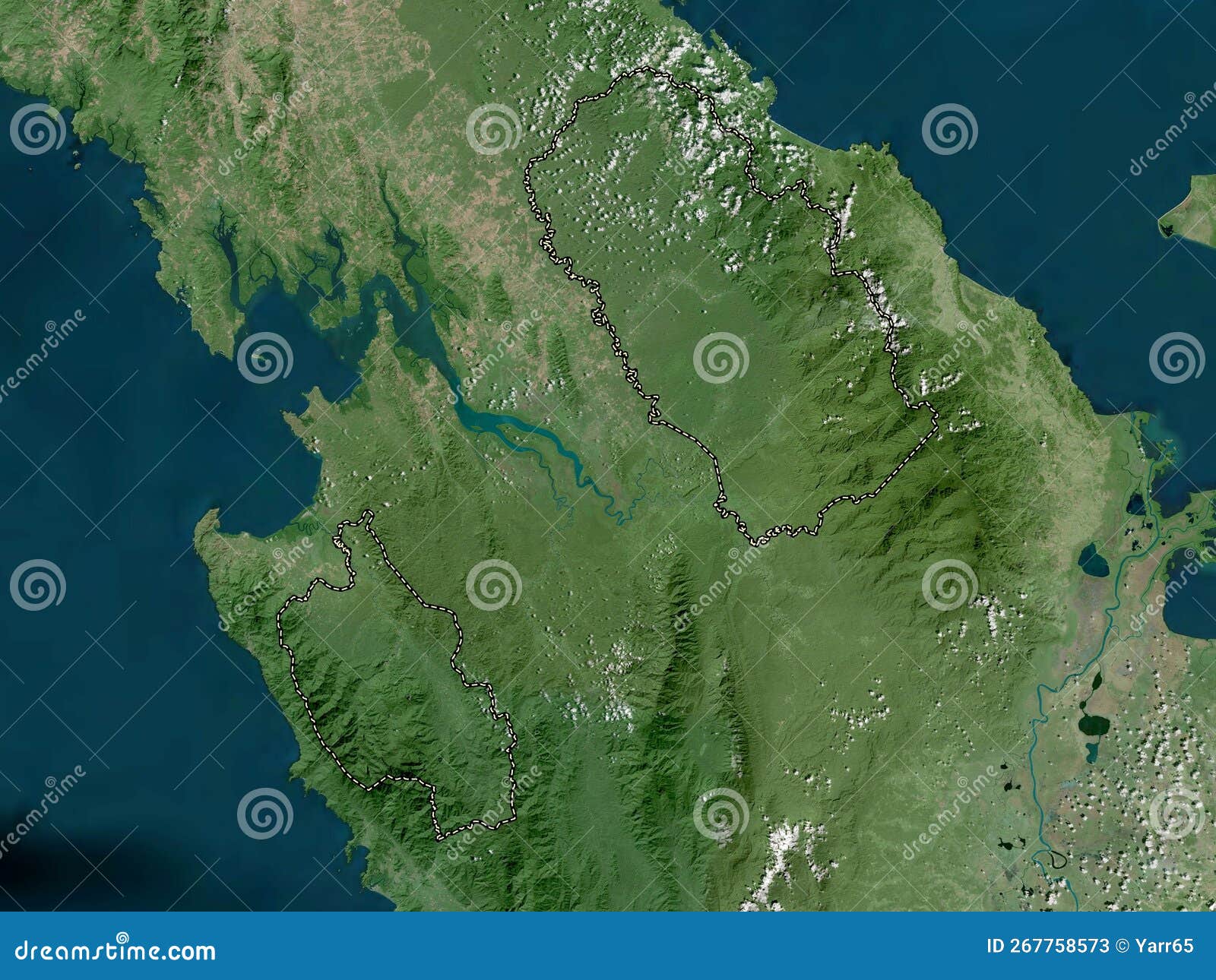 Embera, Panama. High-res Satellite. No Legend Stock Illustration ...