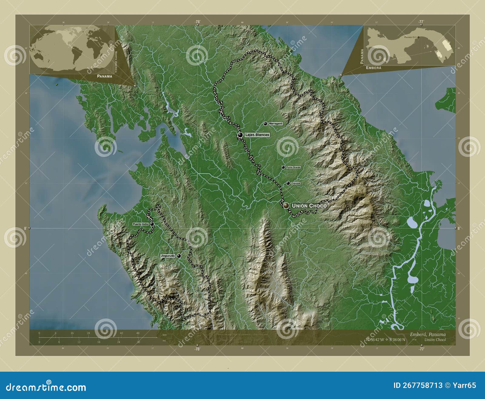 Embera, Panama. Wiki. Labelled Points of Cities Stock Illustration ...