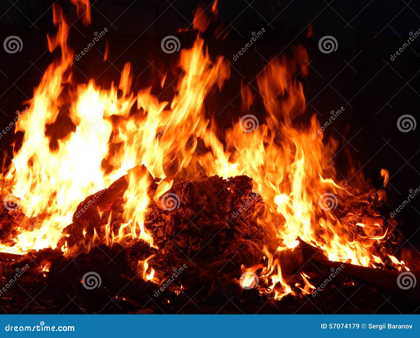 Embers Burning in Fire at Night Closeup Stock Image - Image of ember ...