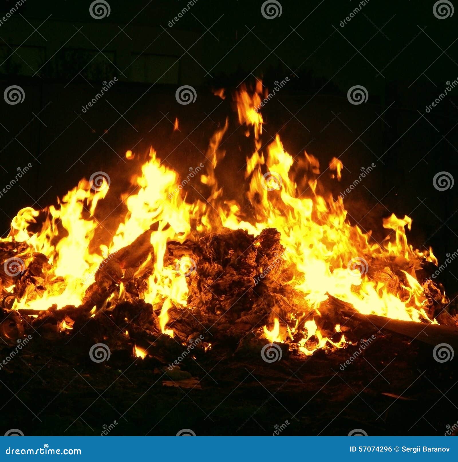 Embers Burning in Fire at Night Closeup Stock Photo - Image of bonfire ...