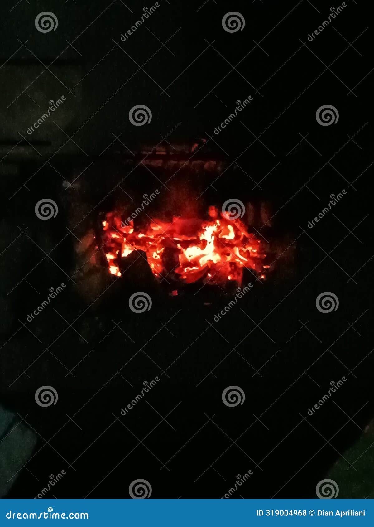 Embers in a Burning Stove or Nothing Fire Stock Photo - Image of stove ...