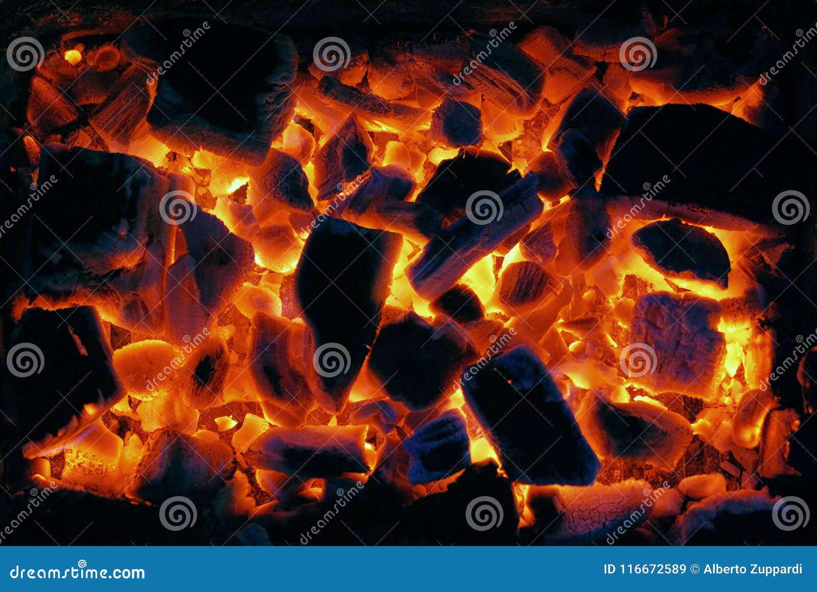 Embers Glowing in the Night Stock Image - Image of holiday, bright ...