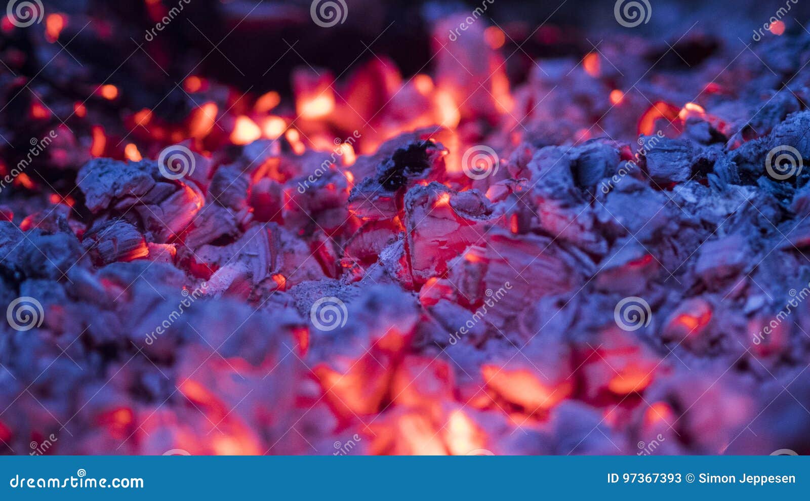 Embers glowing stock image. Image of ashes, burning, campfire - 97367393