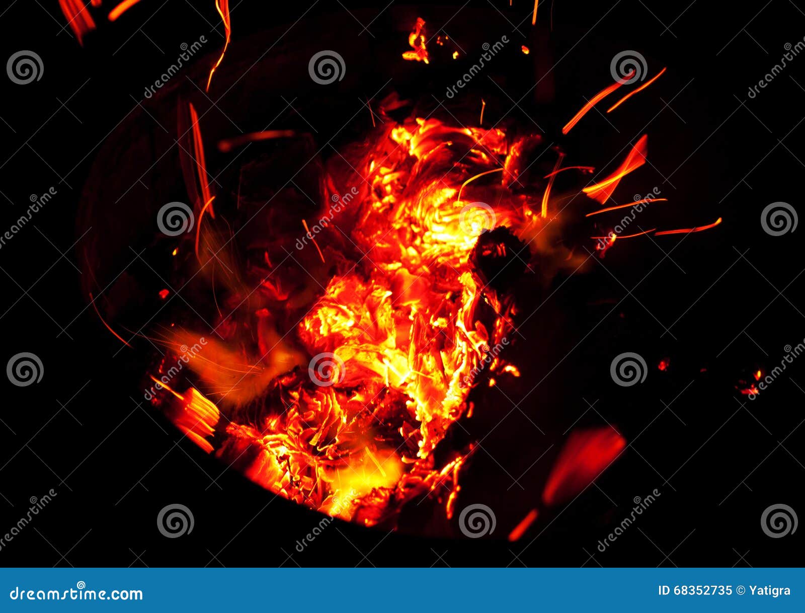 Embers and Sparks Flying from Fire Stock Image - Image of burn ...