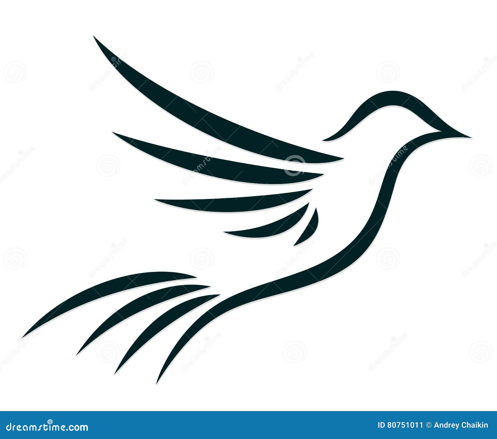 Embleem Van Vliegende Vogel Vector Illustratie - Illustration of blauw ...