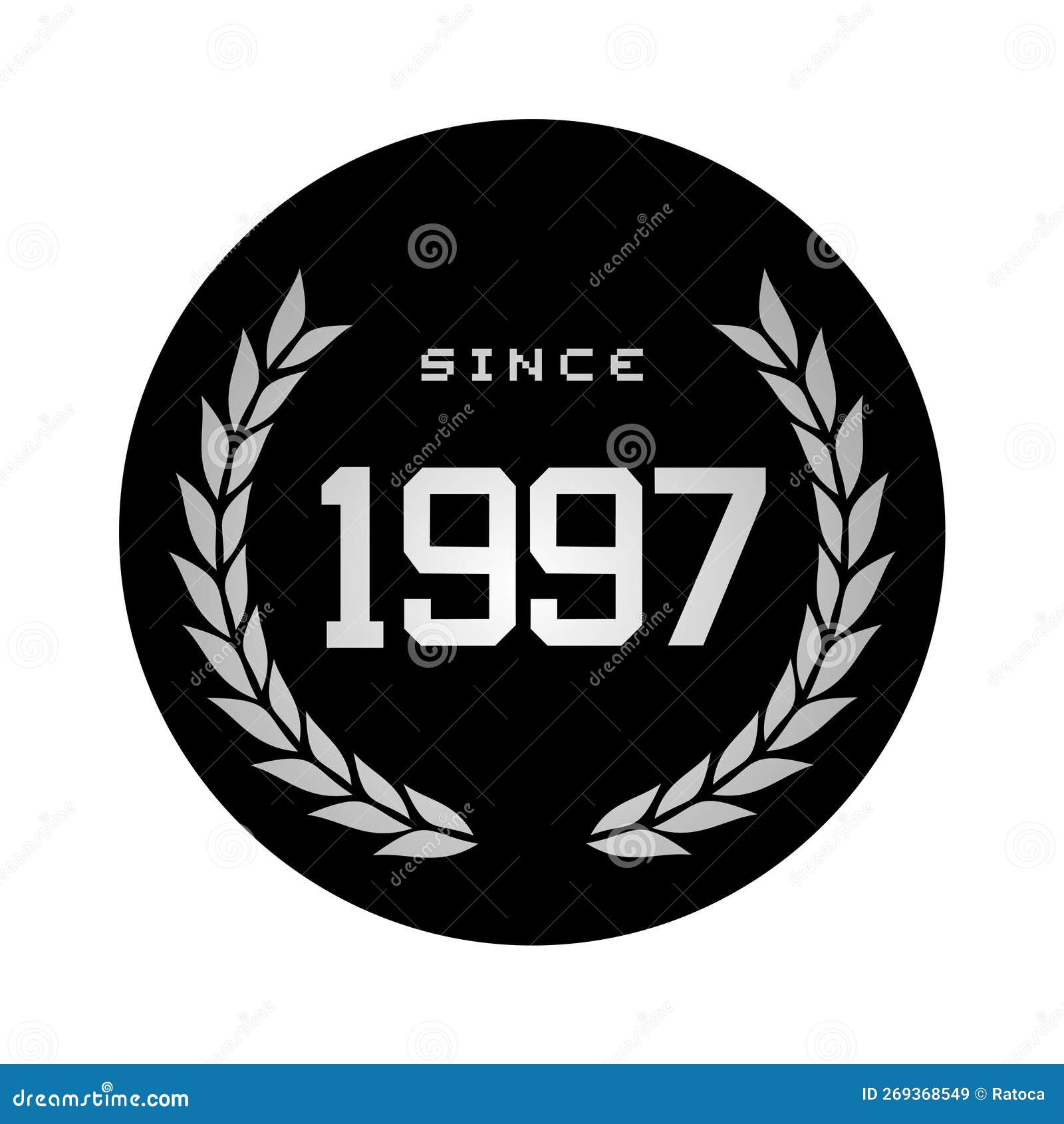 Since 1997 emblem stock vector. Illustration of decoration - 269368549