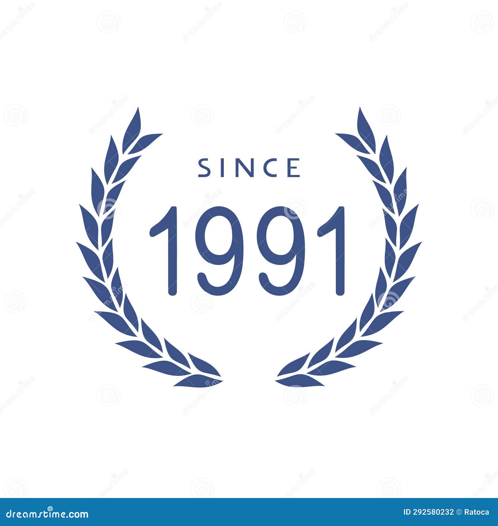 Since 1991 emblem stock vector. Illustration of victory - 292580232