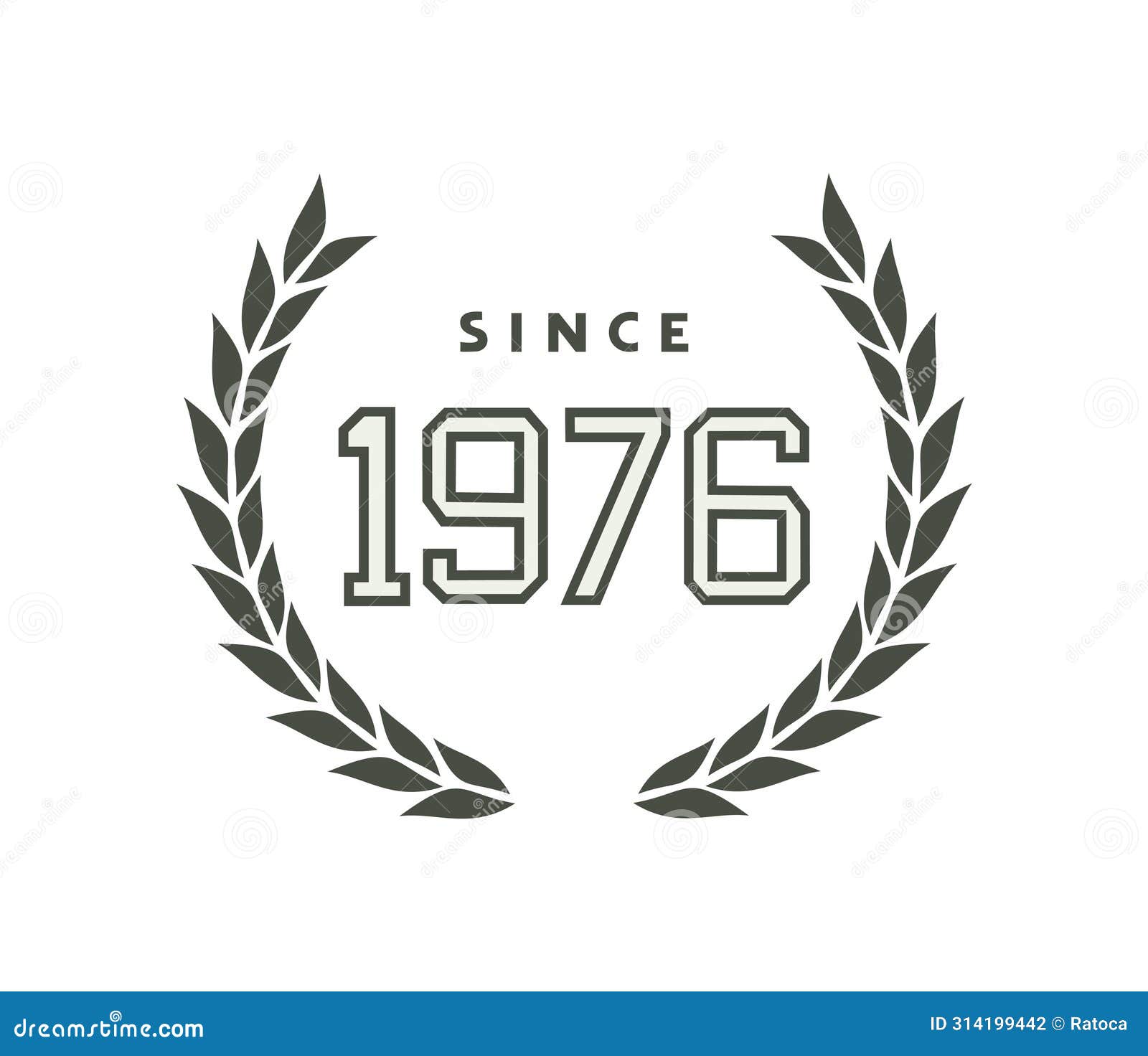 Since 1976 emblem stock vector. Illustration of celebrate - 314199442