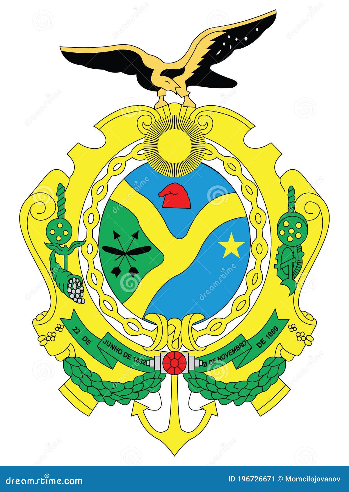 Emblem of Amazonas State stock vector. Illustration of amazonas - 196726671
