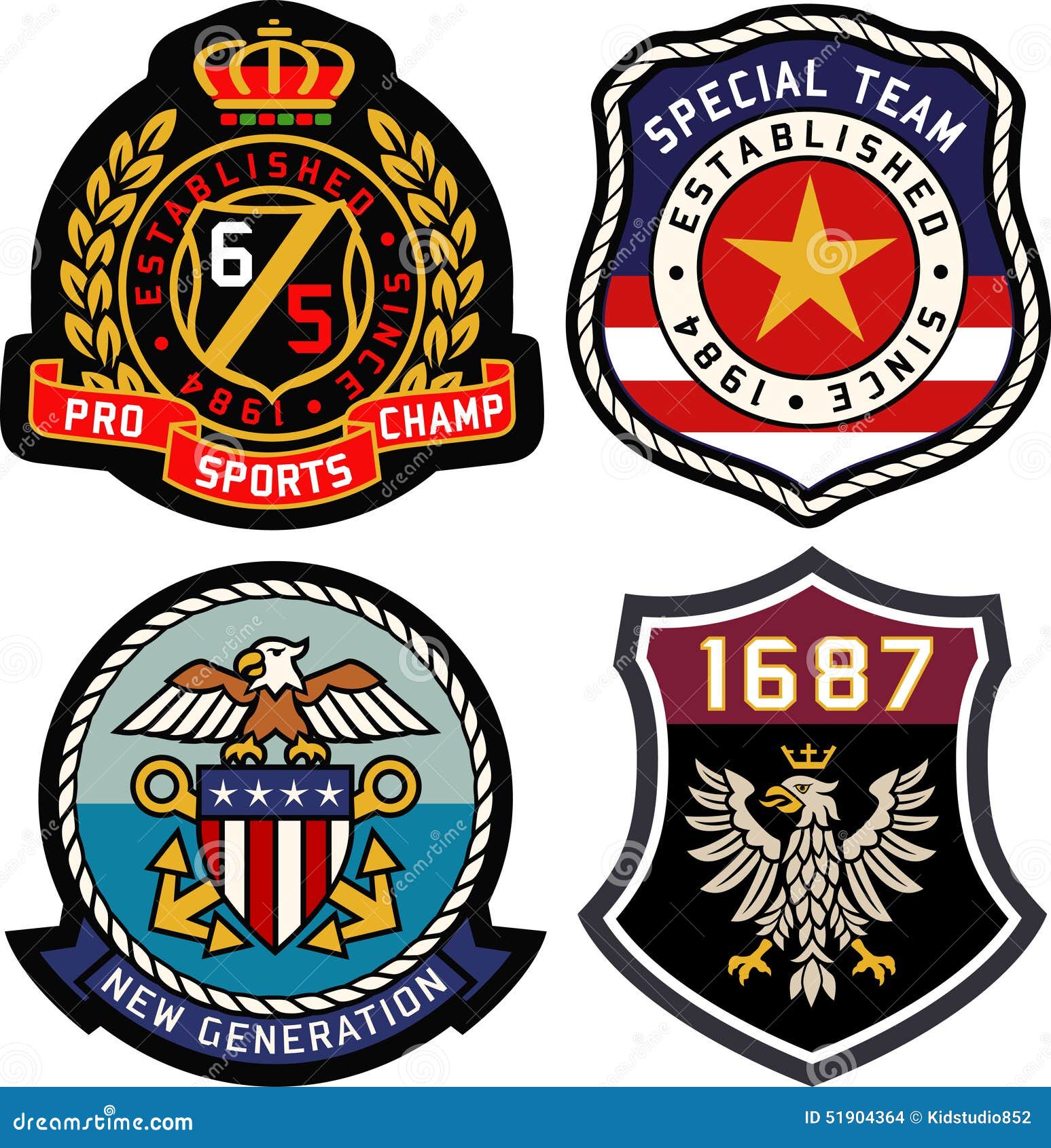 Emblem badge shield set stock vector. Illustration of griffin - 51904364