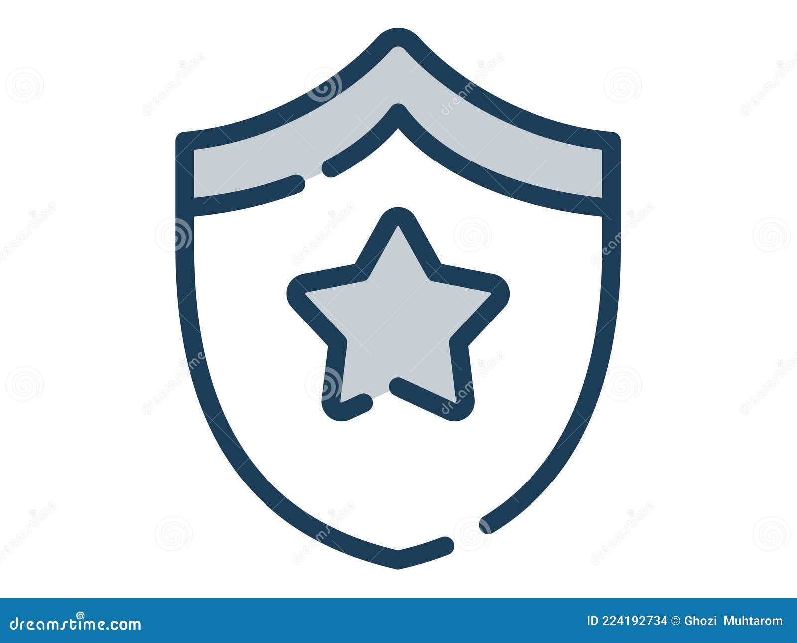 Emblem Badge Star Shield Single Isolated Icon with Dash or Dashed Line ...