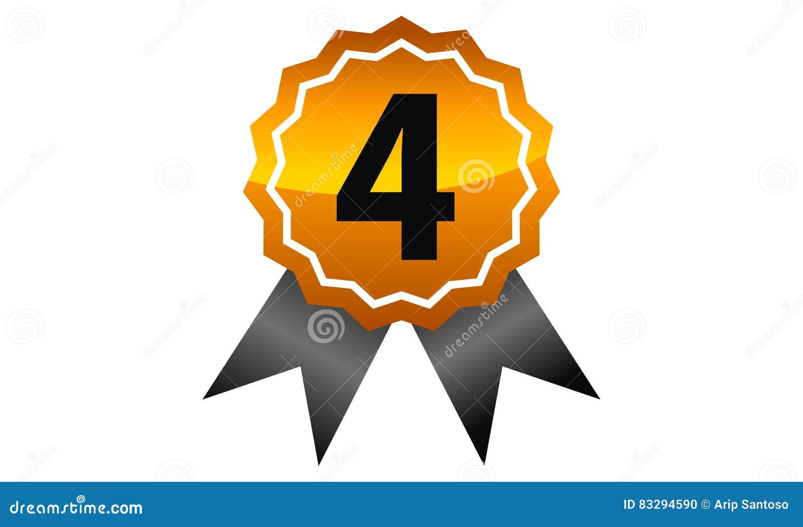 Emblem Best Quality Number 4 Stock Vector - Illustration of restaurant ...