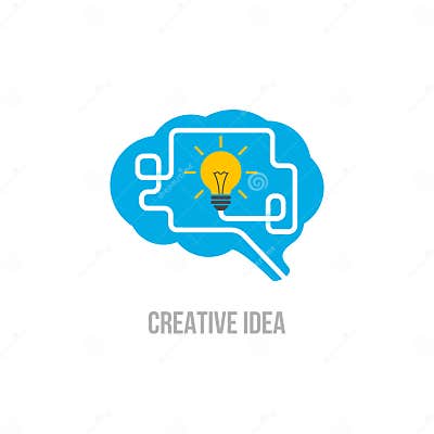 Emblem Brain. Symbol of Creative Ideas, Mind, Thinking Stock Vector ...