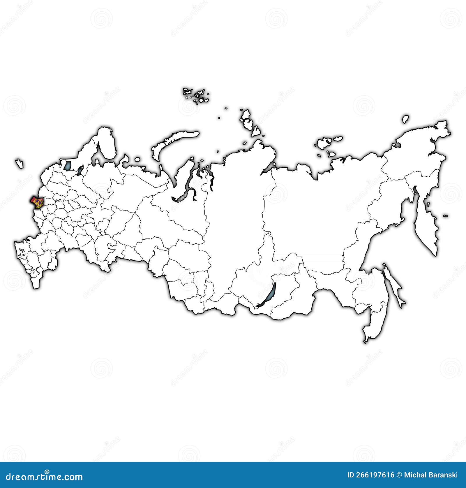 Bryansk Oblast on Administration Map of Russia Stock Illustration ...