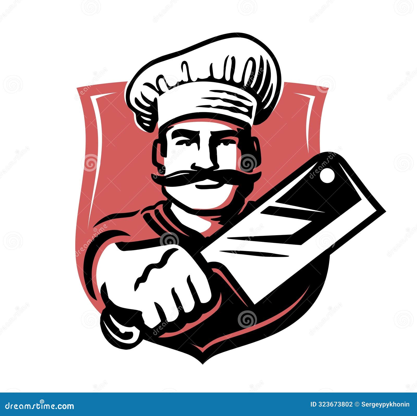 Emblem of Butcher Meat Shop. Chef with a Knife. Design Element for ...