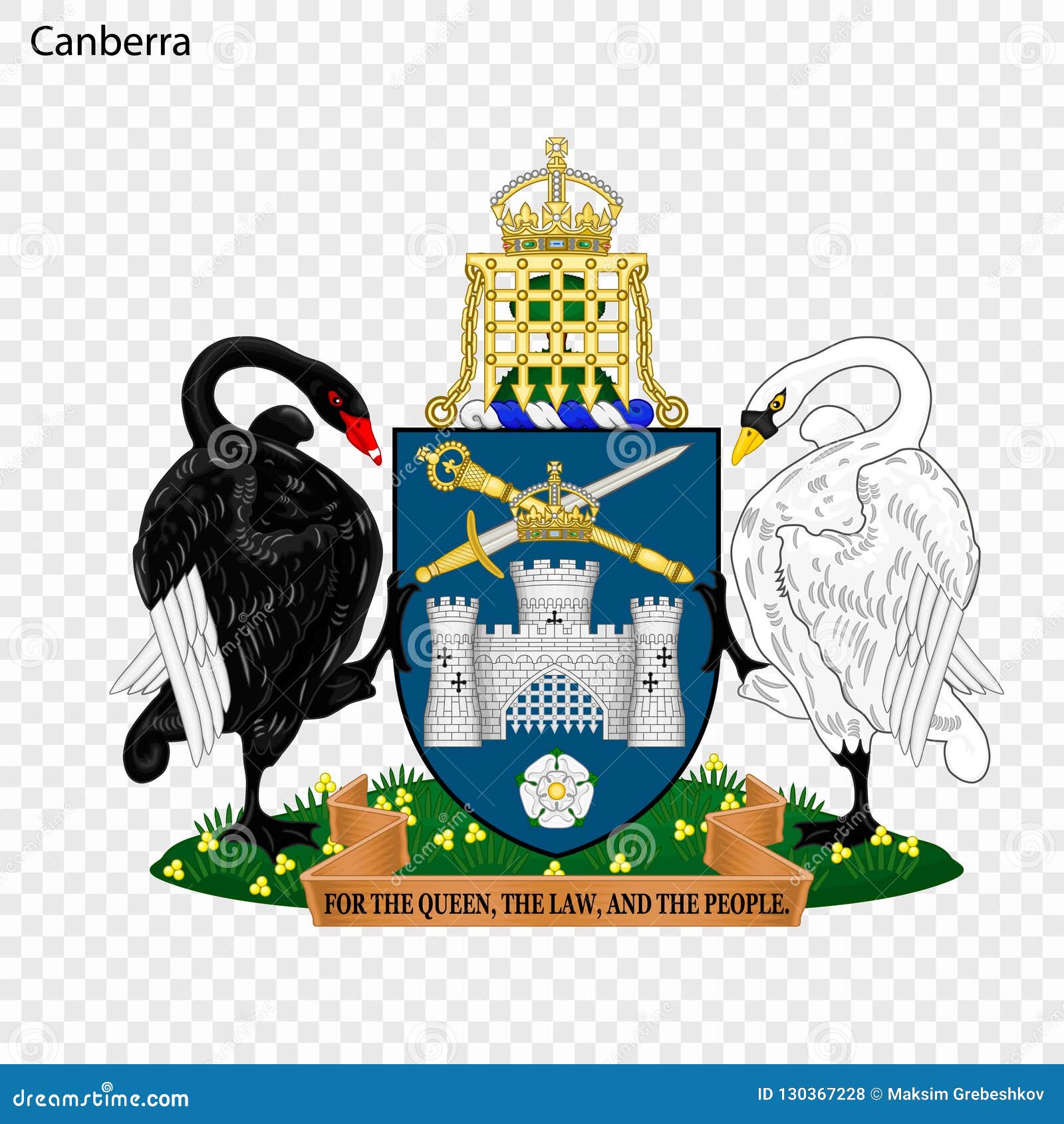 Emblem of Canberra stock illustration. Illustration of colors - 130367228