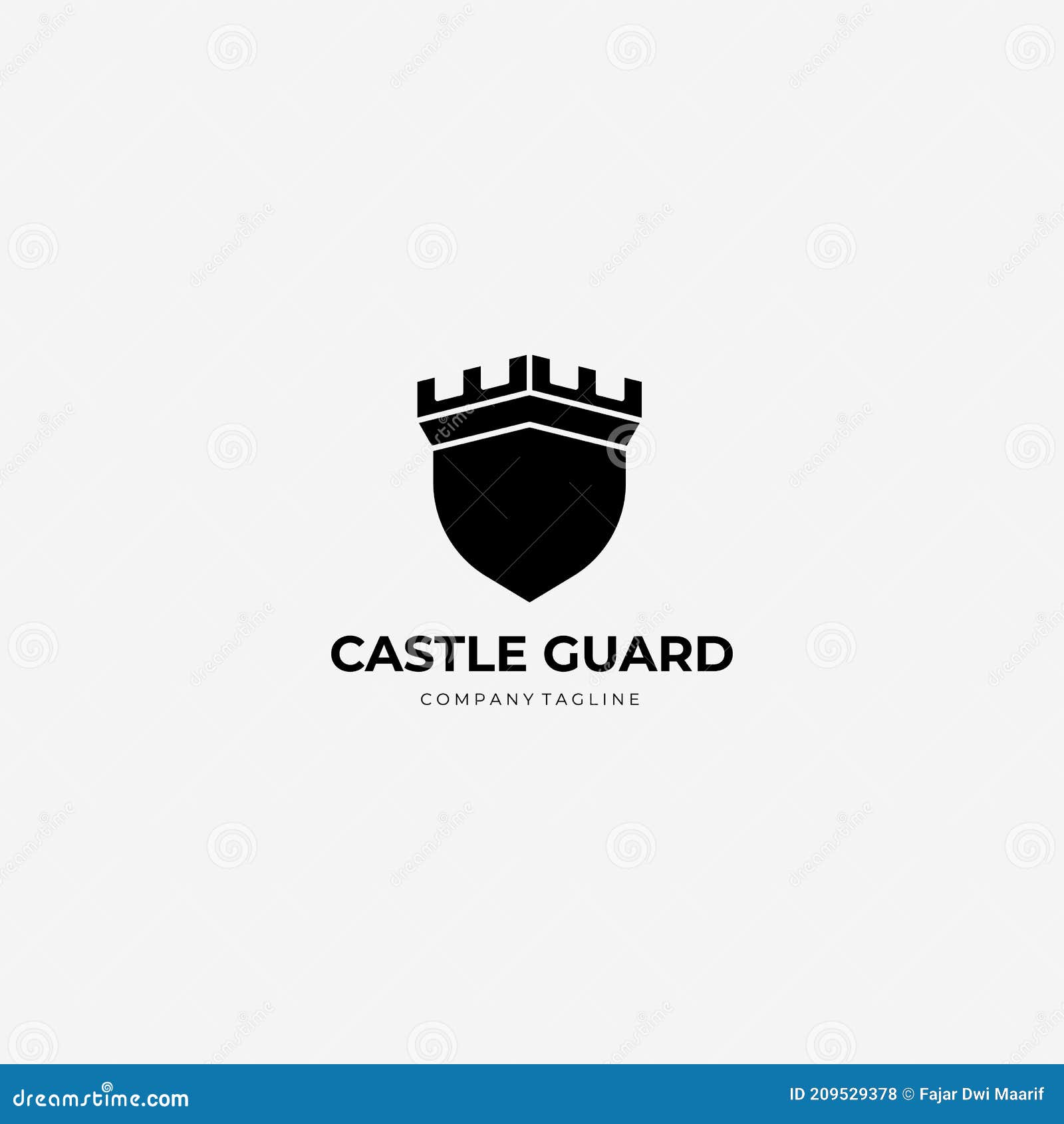 Emblem Castle Logo Vector Illustration Vintage Design Shield Icon Stock ...