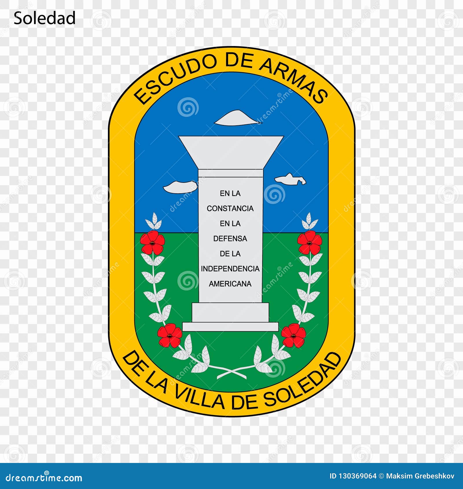 Soledad City Republic Of Colombia, Department Of Atlantico Map Vector ...
