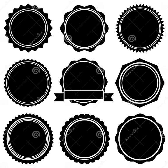 Emblem Collection. Vector Set with Black Label Stock Vector ...