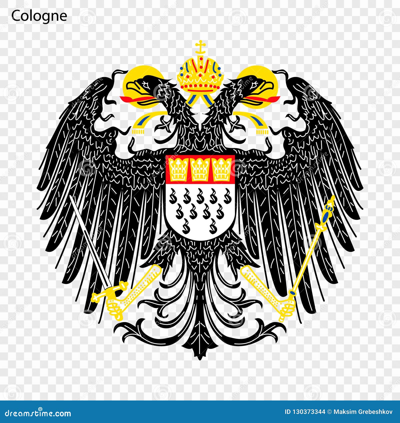 Emblem of Cologne stock illustration. Illustration of shield - 130373344