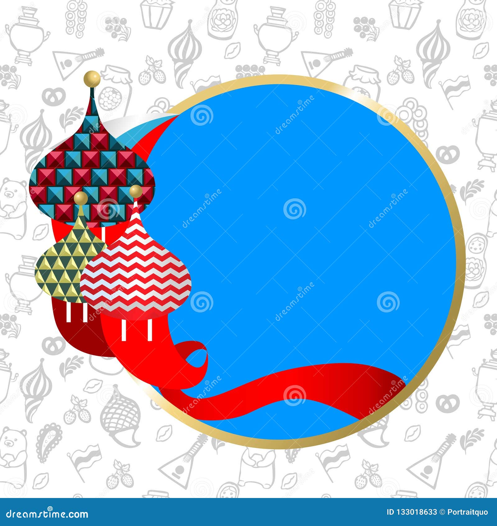 Emblem with Colored Turrets and Dome Stock Vector - Illustration of ...