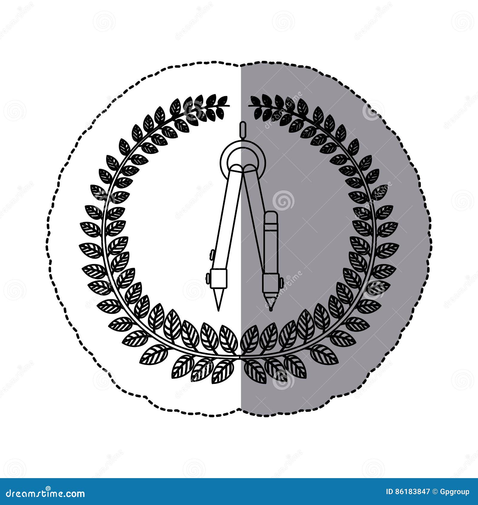 Emblem Compass School Tools Icon Stock Illustration - Illustration of ...