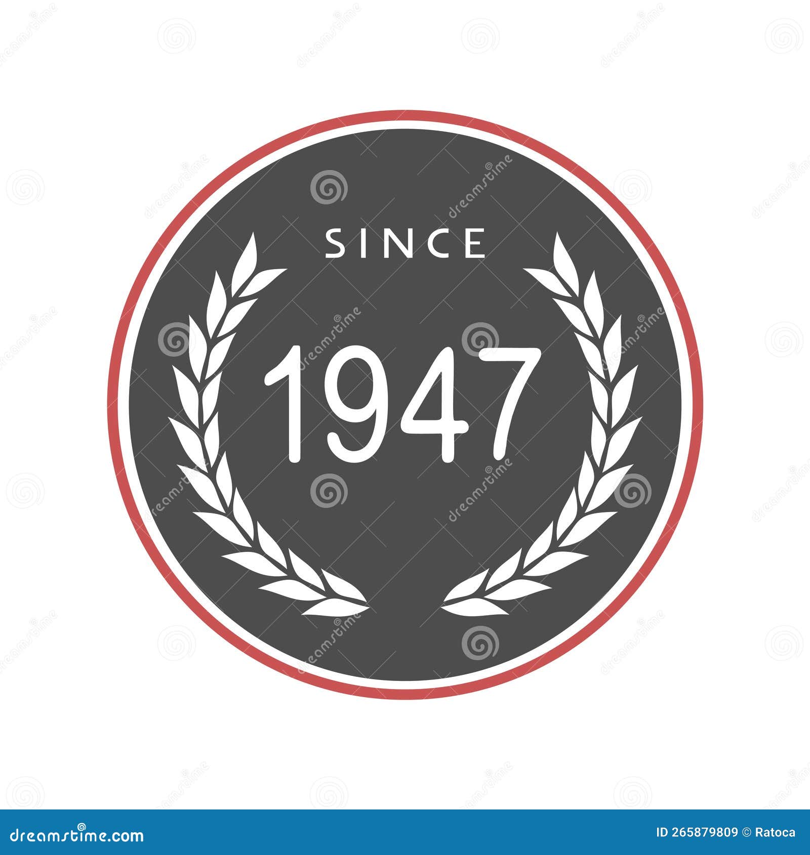 Since 1947 emblem design stock vector. Illustration of congratulation ...