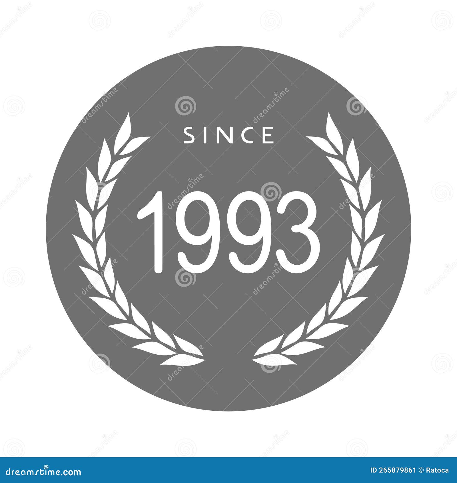 Since 1993 emblem design stock vector. Illustration of round - 265879861