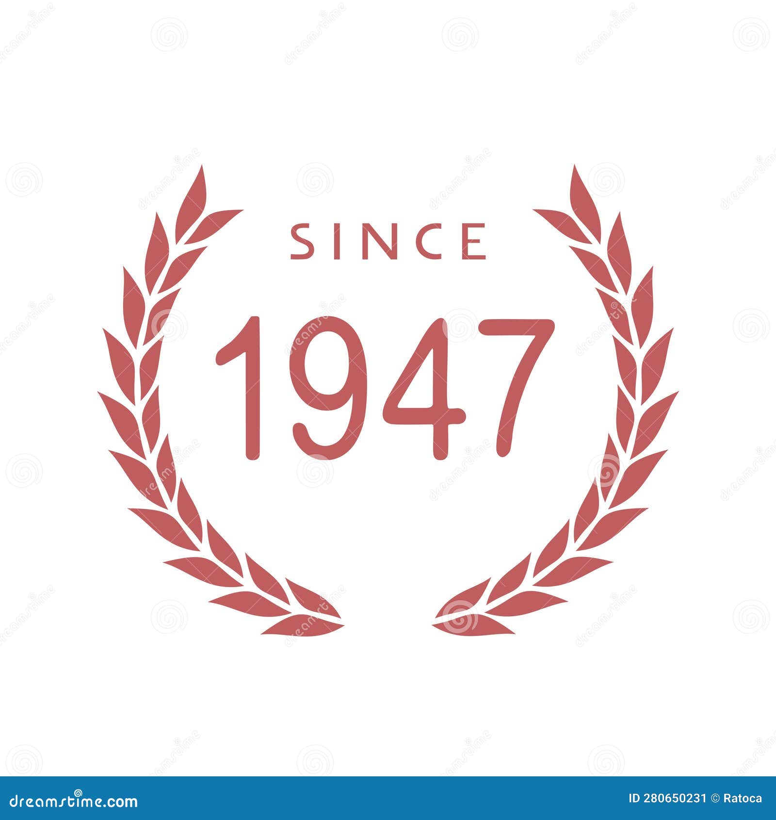 Since 1947 emblem design stock vector. Illustration of number - 280650231