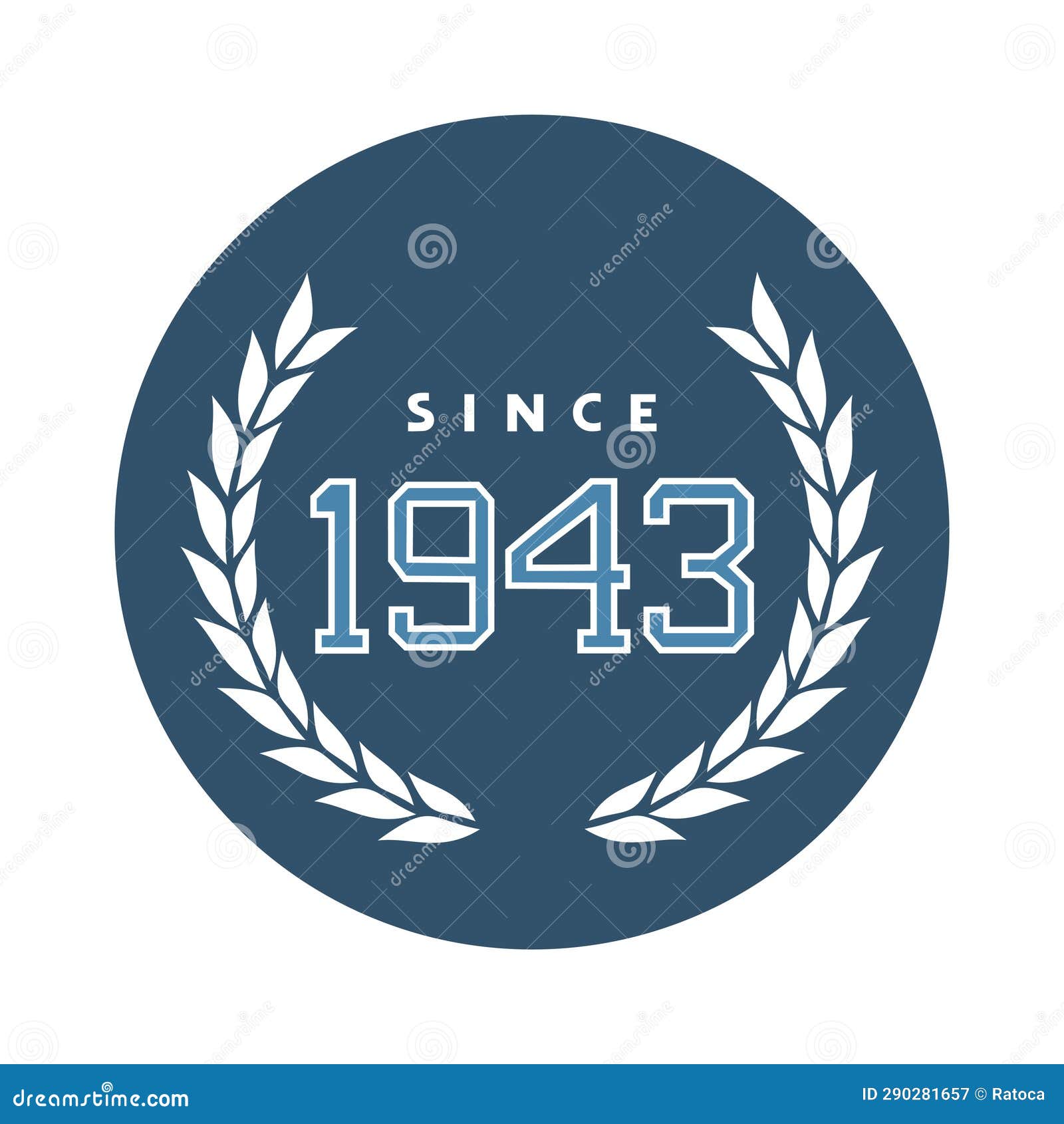 Since 1943 emblem design stock vector. Illustration of elegant - 290281657