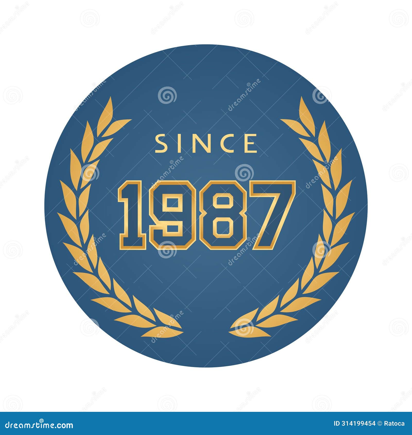 Since 1987 emblem design stock vector. Illustration of date - 314199454