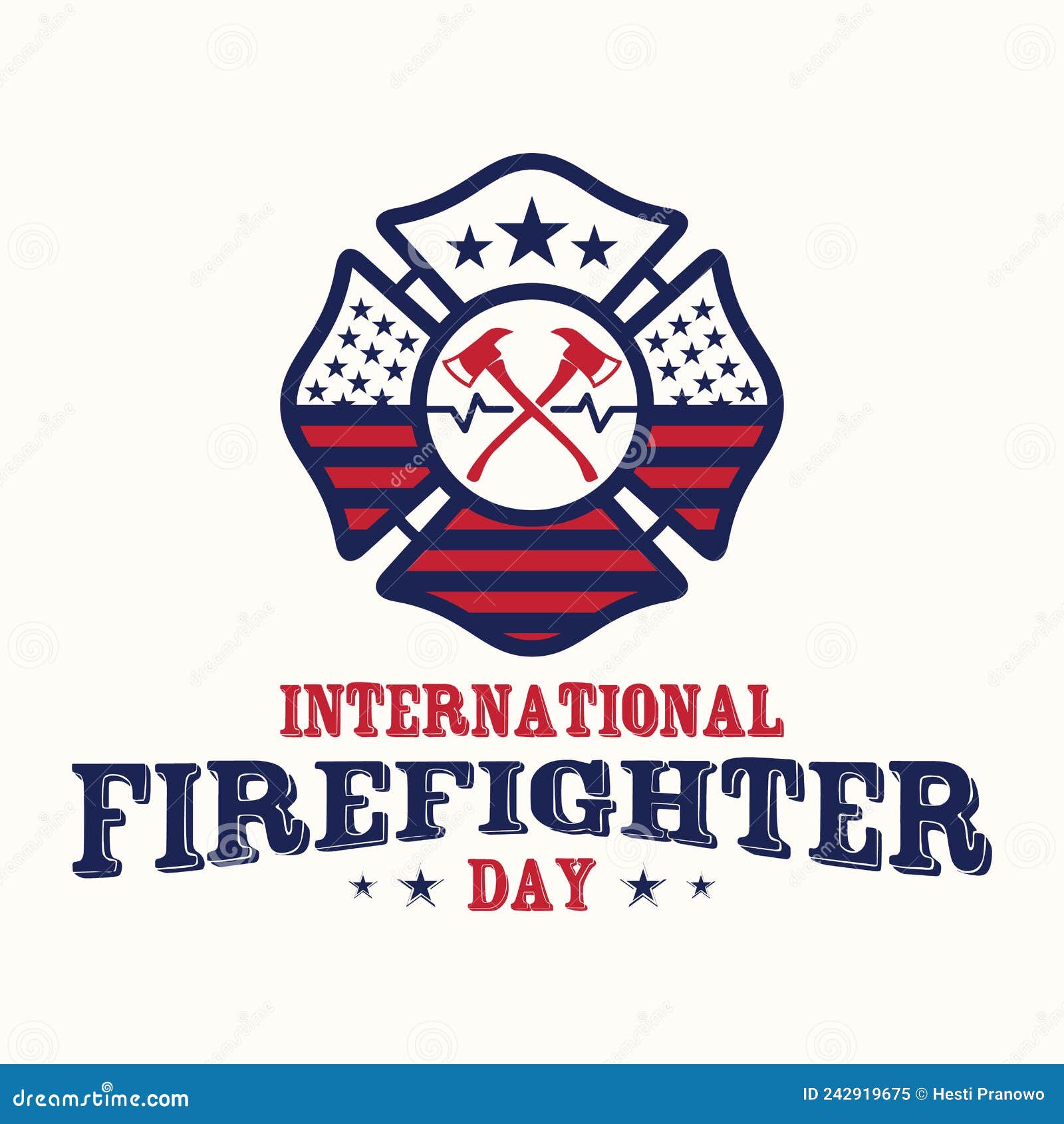 Emblem Design for International Firefighters Day Stock Vector ...
