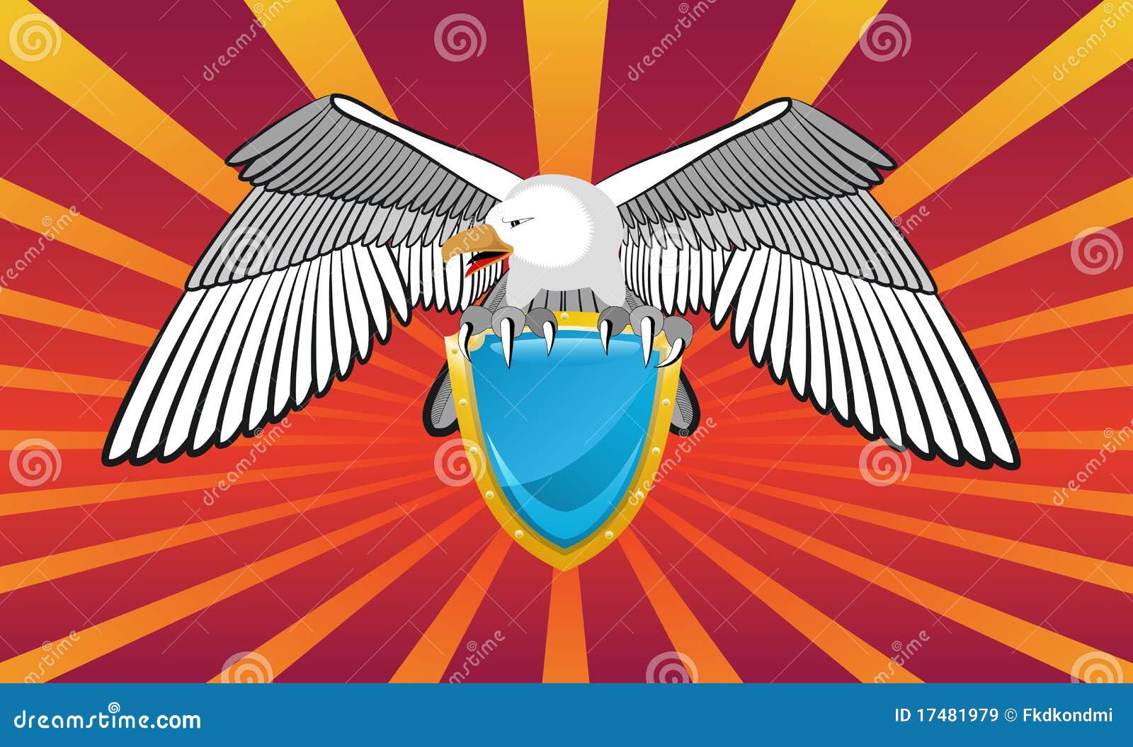 Emblem with an eagle. stock vector. Illustration of animal - 17481979