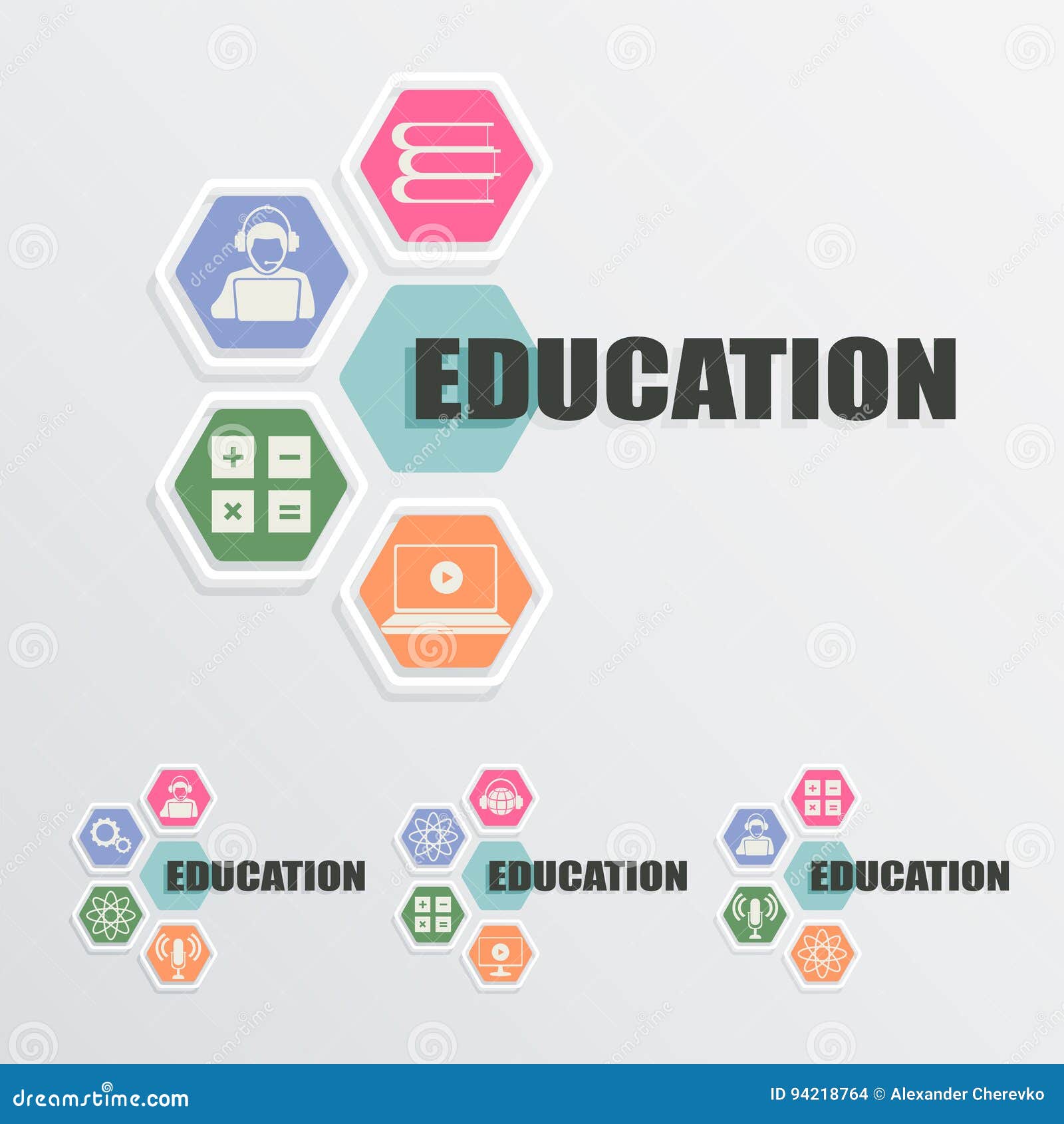 The Emblem of the Educational Attributes of Learning Stock Vector ...