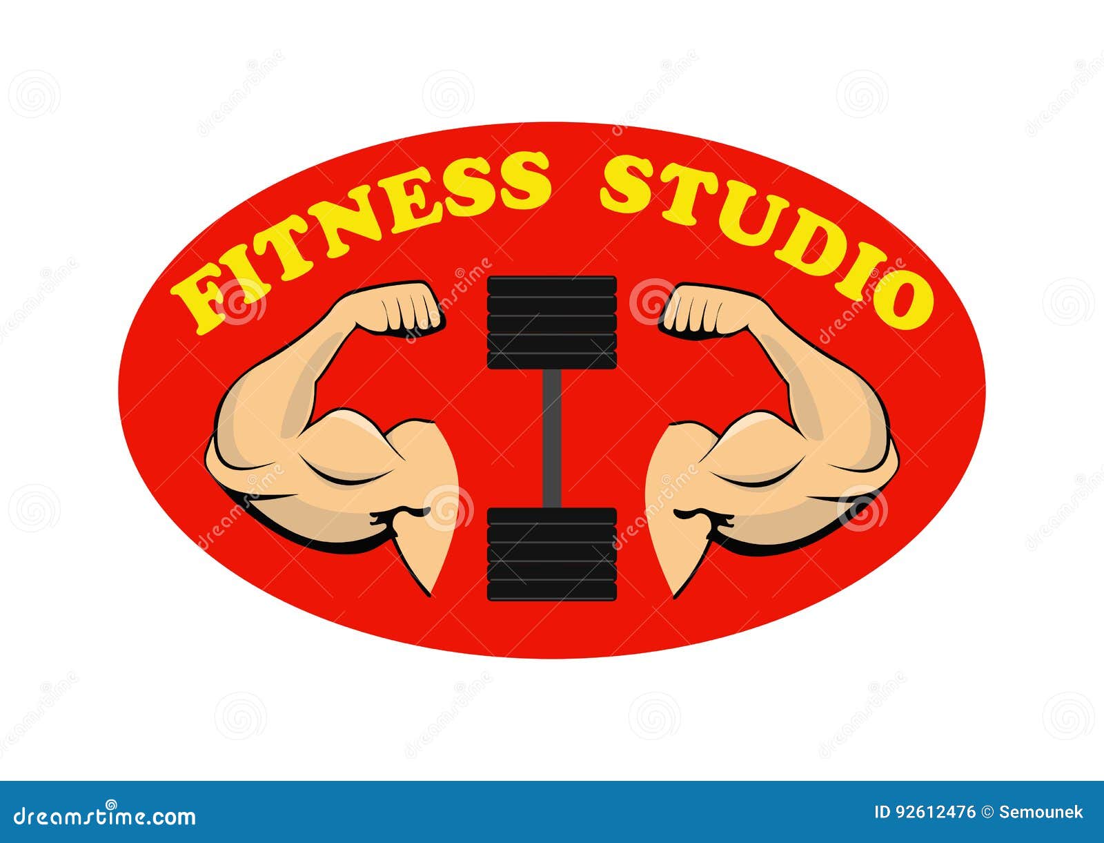 Emblem of fitness studio stock vector. Illustration of logo - 92612476