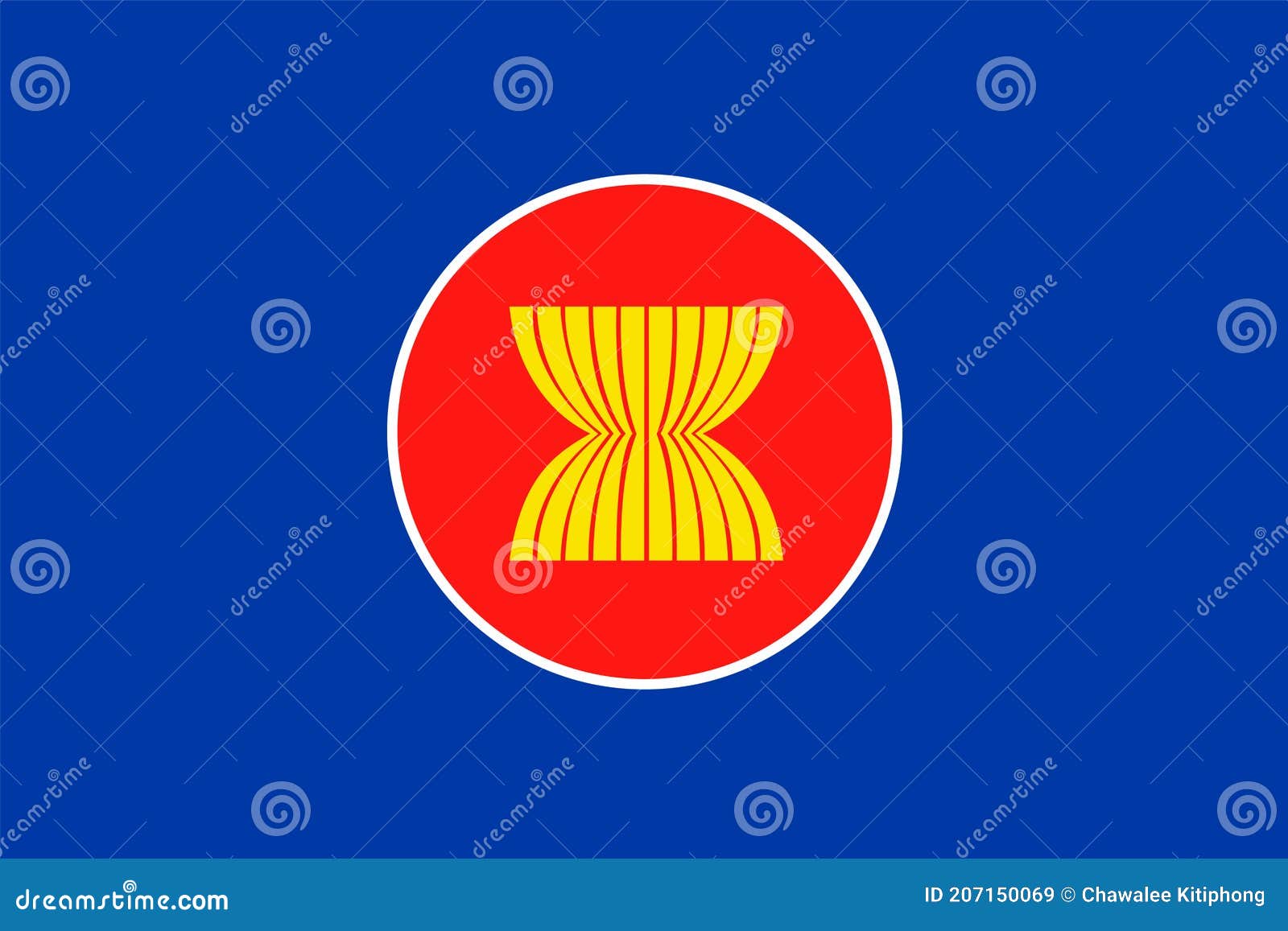 Emblem and flag of ASEAN stock vector. Illustration of malaysia - 207150069