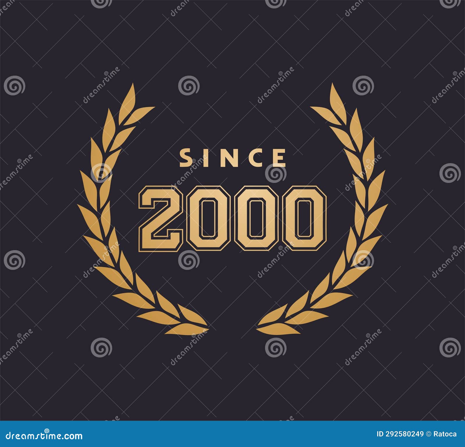 Since 2000 Emblem Flat Gold Stock Vector - Illustration of design ...