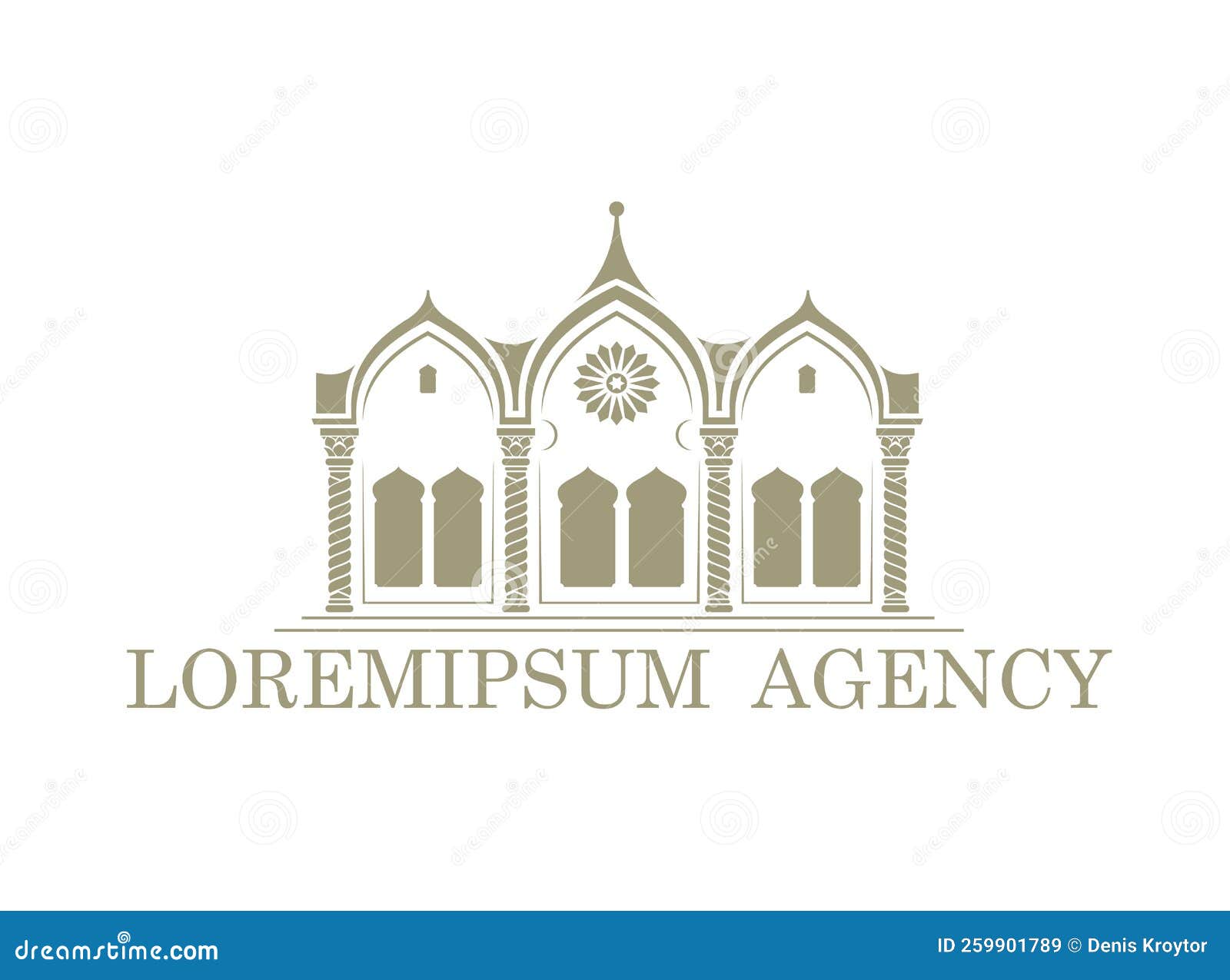 Emblem in the Form of an Arched Oriental Palace Stock Vector ...