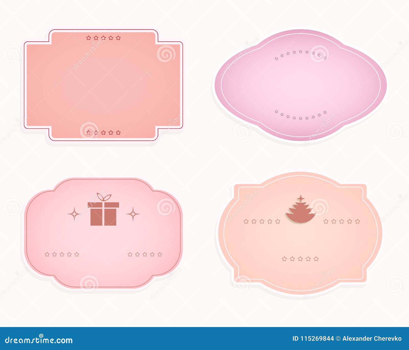 Emblem, Oval-shaped Frame, Pink Hue, Design Element, Stock Vector ...