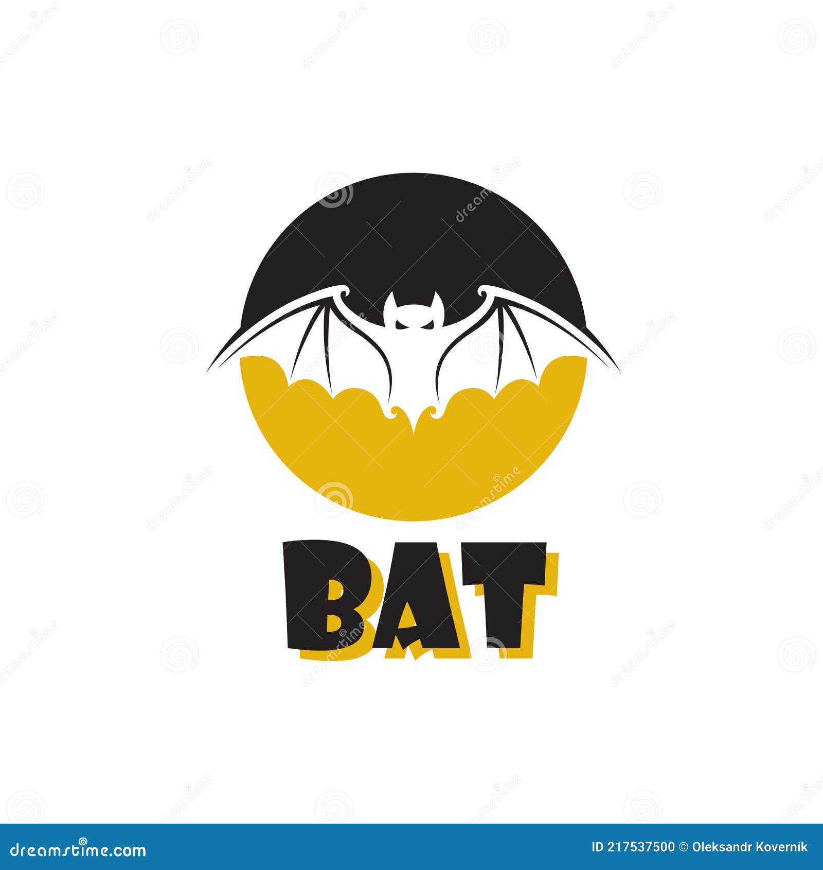 Emblem of flying bat stock vector. Illustration of flying - 217537500