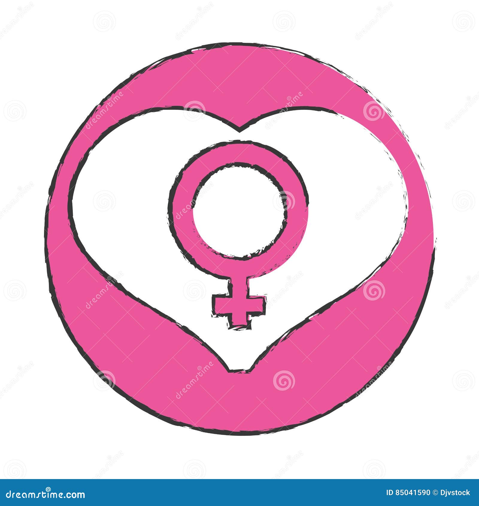 Emblem Heart with Female Symbol Icon Stock Illustration - Illustration ...