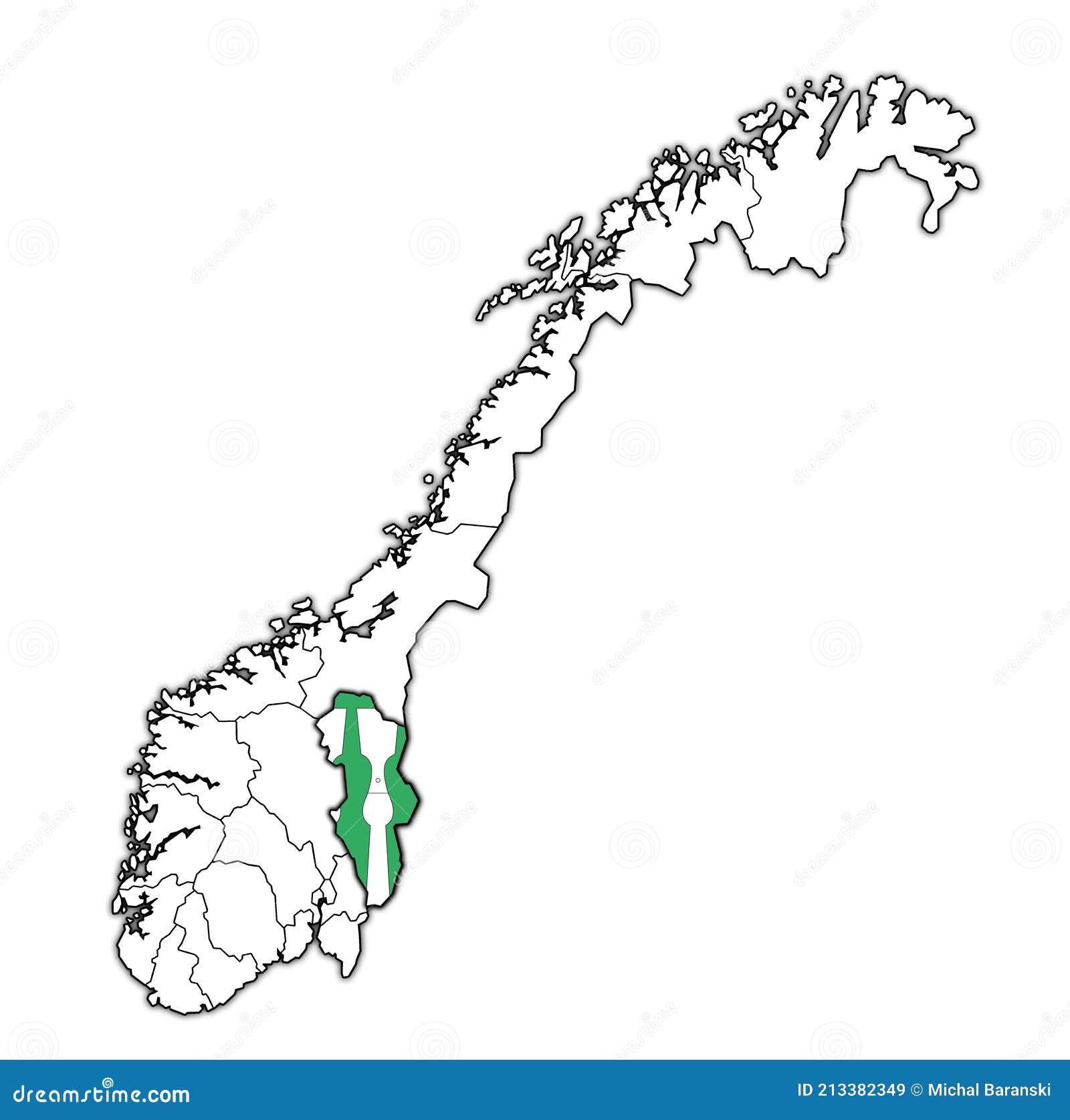 Hedmark Region on Administration Map of Norway Stock Illustration ...