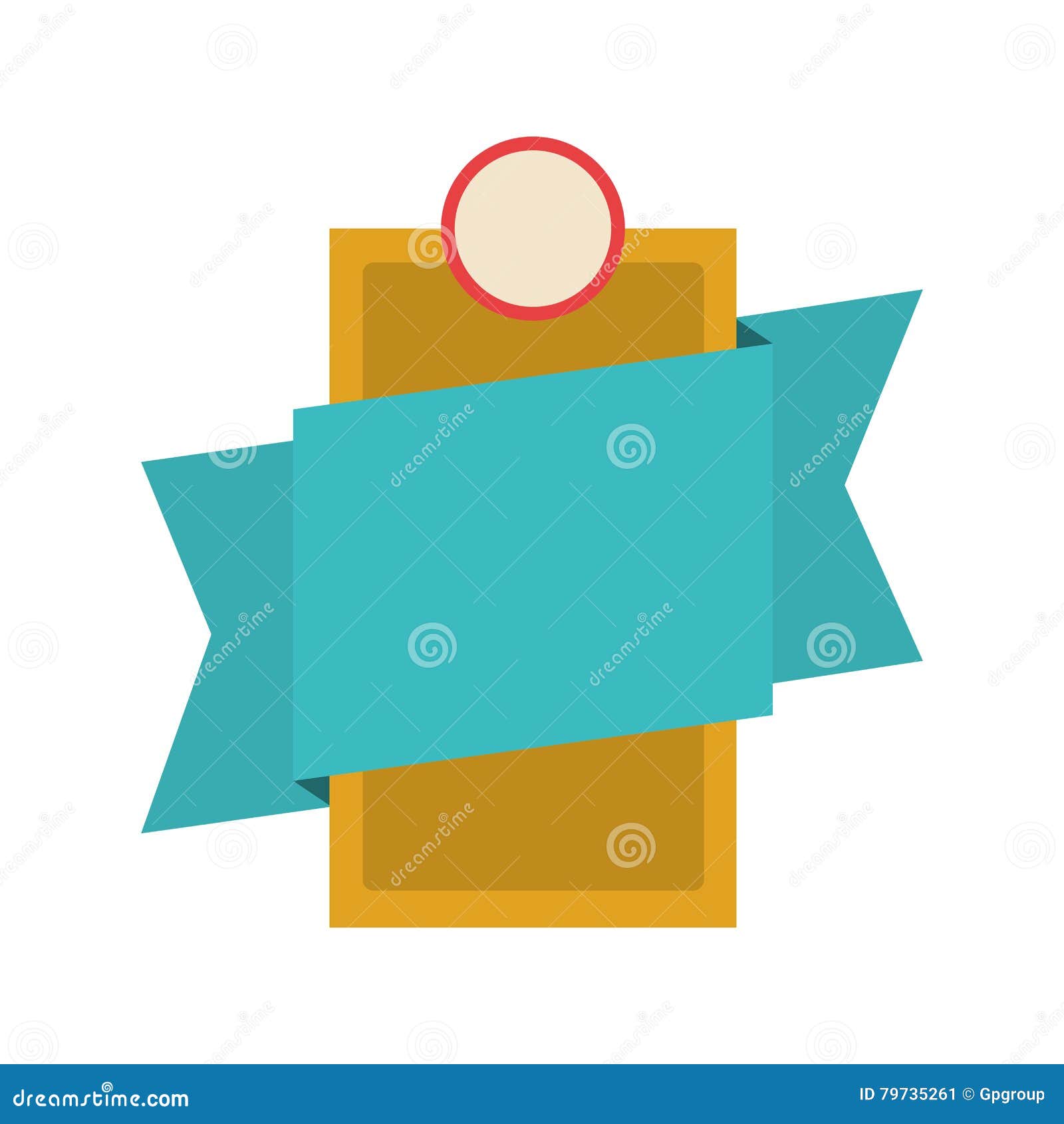 Emblem Heraldic with Rectangle Shape and Blue Label Stock Vector ...