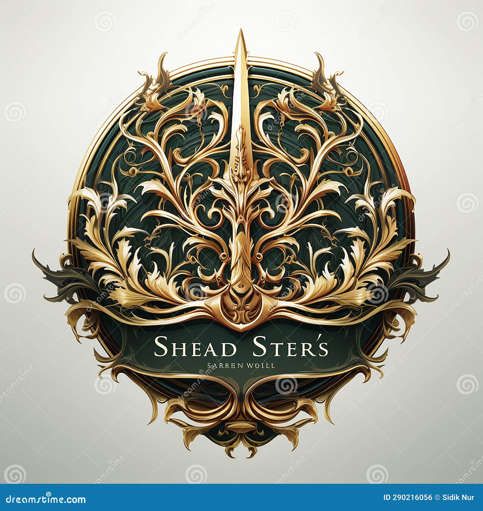 Emblem Illustration in Silver Circle, Logo Stock Illustration ...